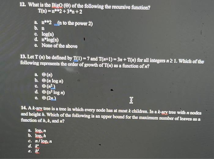 Solved Tnn22 Tor The Following The Recursive Finction 7689