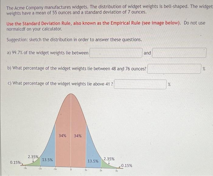 Solved The Acme Company manufactures widgets. The | Chegg.com