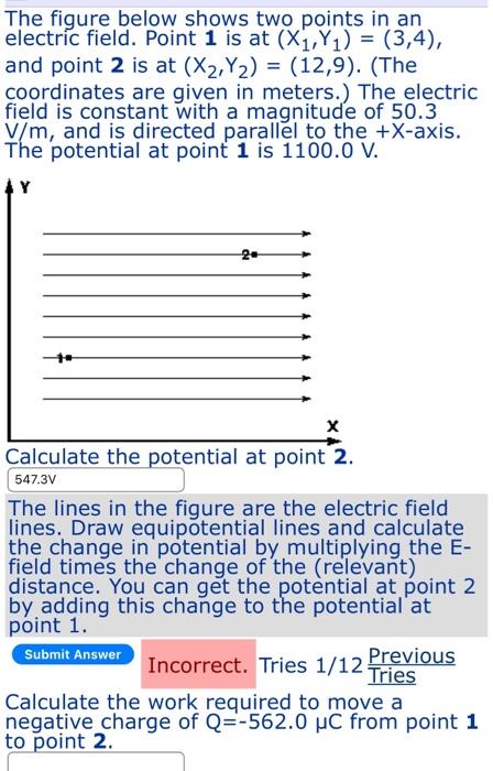 Solved The Figure Below Shows Two Points In An Electric