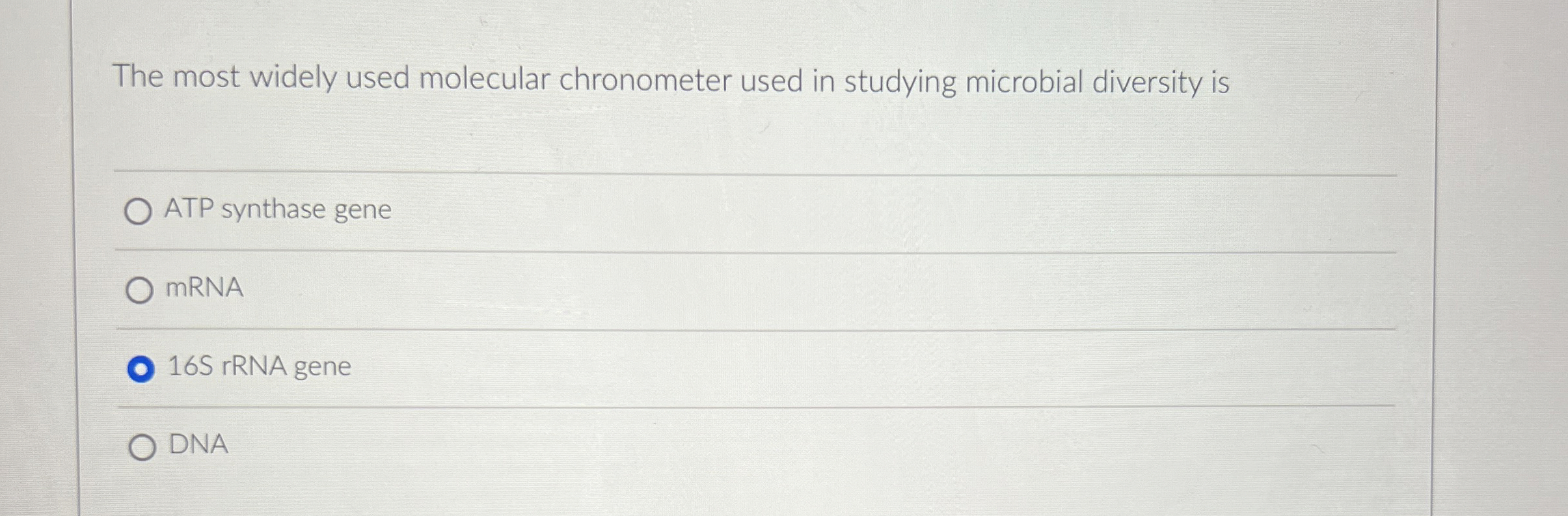 Solved The most widely used molecular chronometer used in | Chegg.com