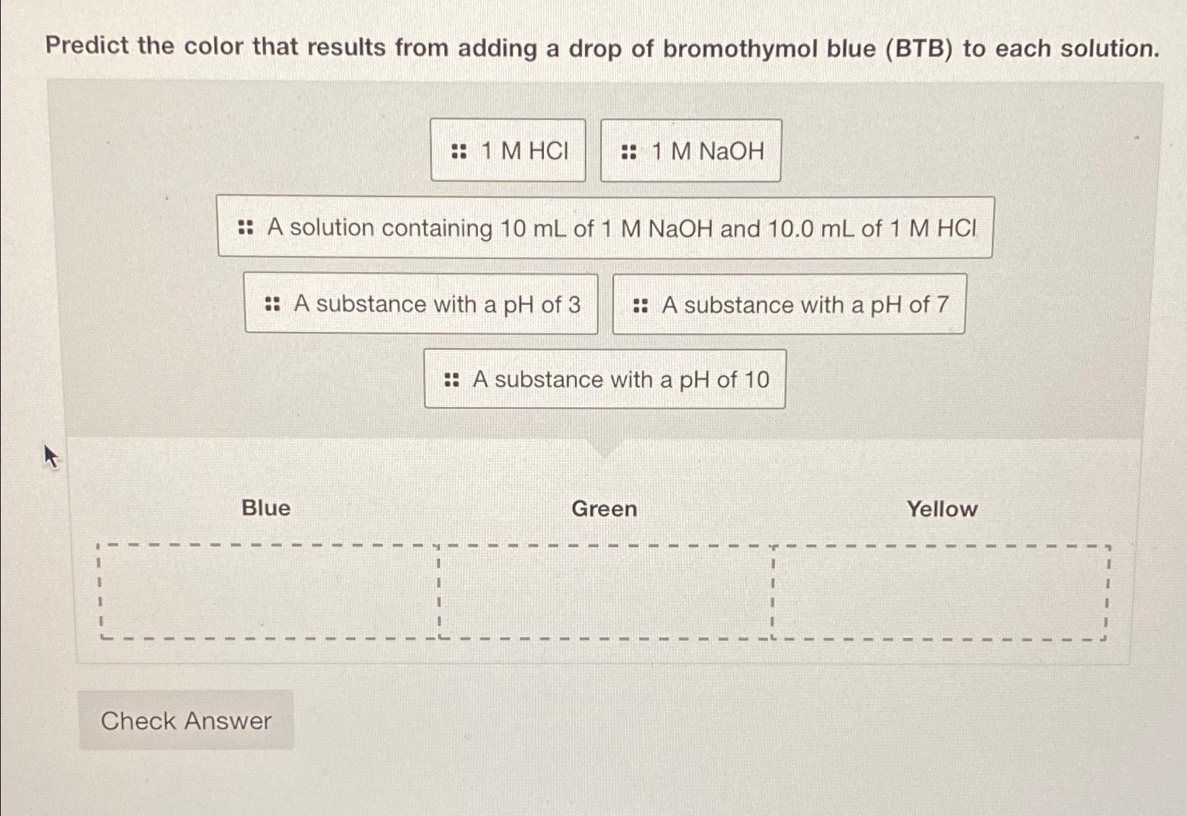 Solved Predict the color that results from adding a drop of | Chegg.com