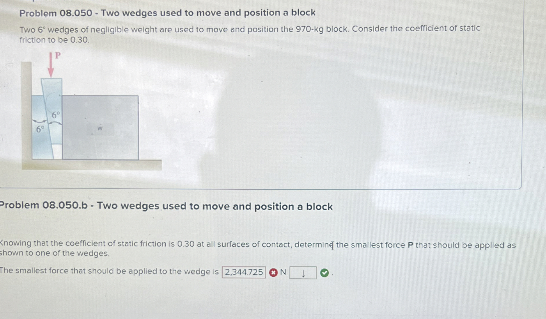 Solved Problem 08.050 - ﻿Two wedges used to move and | Chegg.com