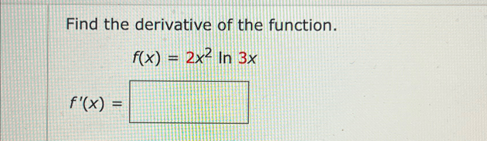 Solved Find the derivative of the | Chegg.com