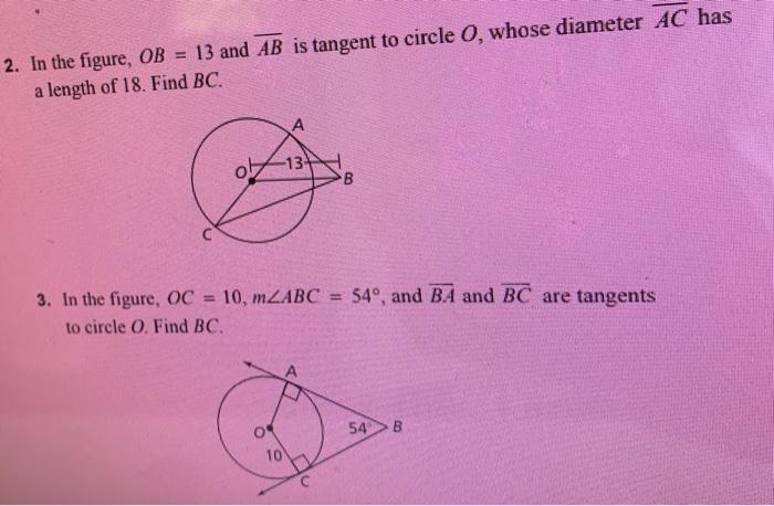 Solved 2. In the figure, OB = 13 and AB is tangent to circle | Chegg.com