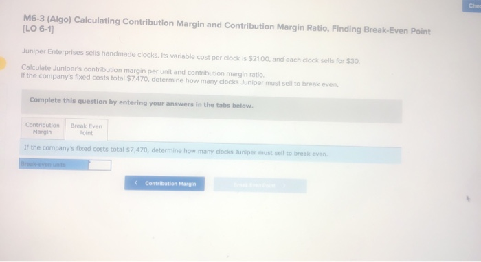 Solved M6-3 (Algo) Calculating Contribution Margin and | Chegg.com