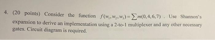 Solved (20 points) Consider the function | Chegg.com