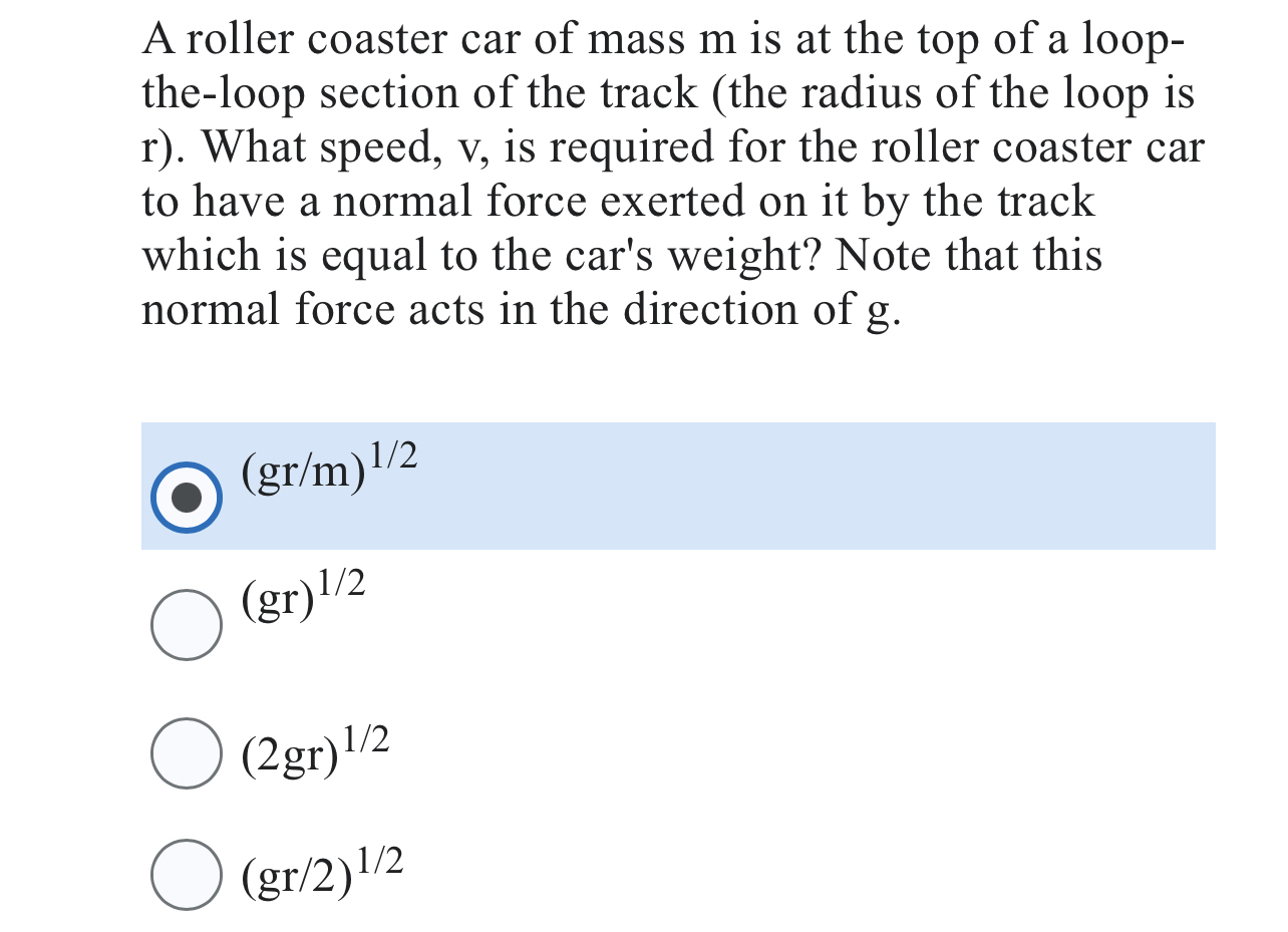 Solved A roller coaster car of mass m ﻿is at the top of a | Chegg.com