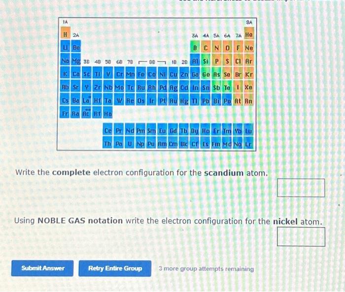 Solved Write The Complete Electron Configuration For The