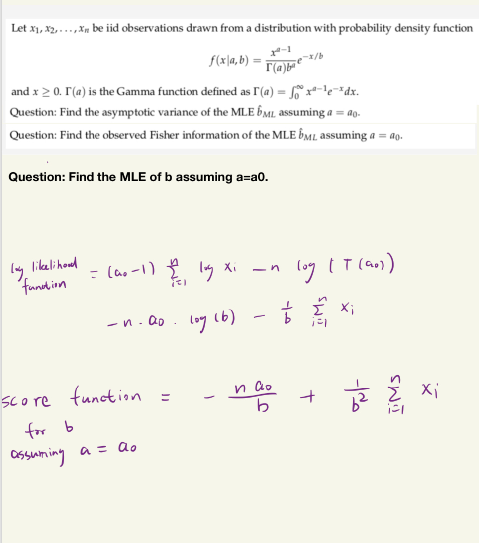Solved Let x1,x2,dots,xn ﻿be iid observations drawn from a | Chegg.com
