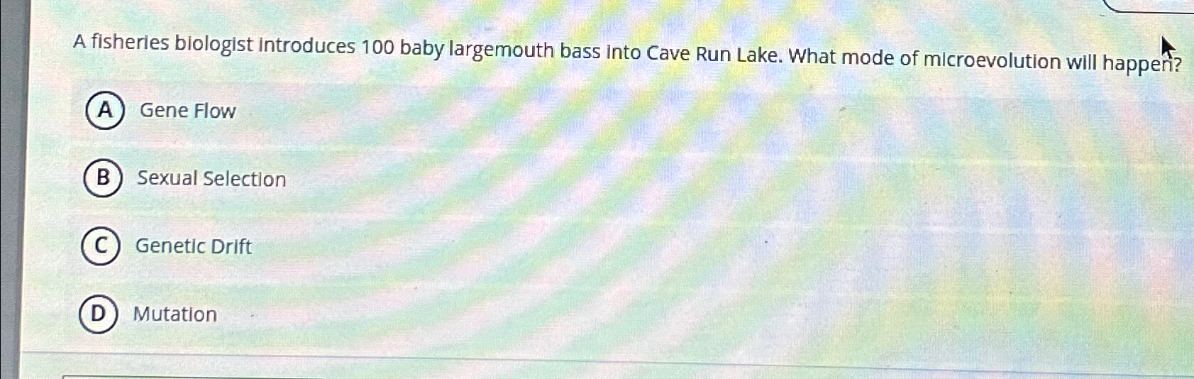 Solved A fisheries blologist introduces 100 ﻿baby largemouth | Chegg.com