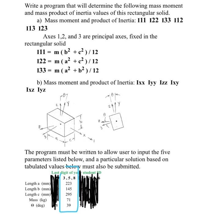 Solved Write a program that will determine the following | Chegg.com