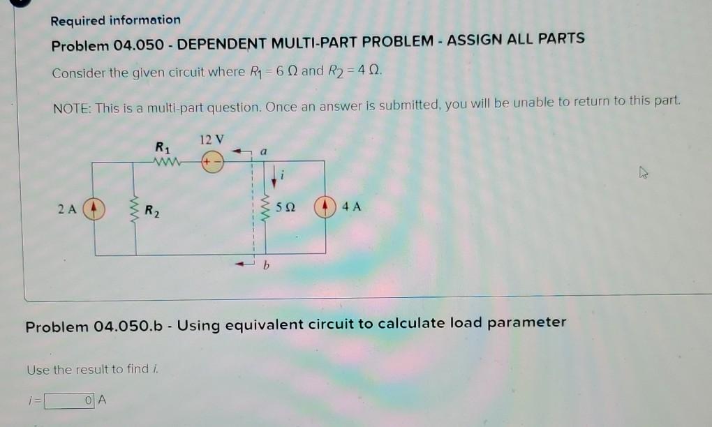 Solved Required information Problem 04.050 - DEPENDENT | Chegg.com