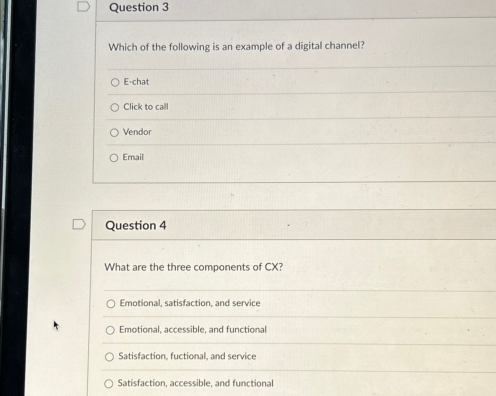 Solved Question 3Which of the following is an example of a | Chegg.com