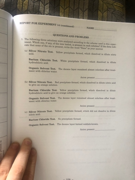 Solved Please Help Me With My Chemisty Lab Questions I P