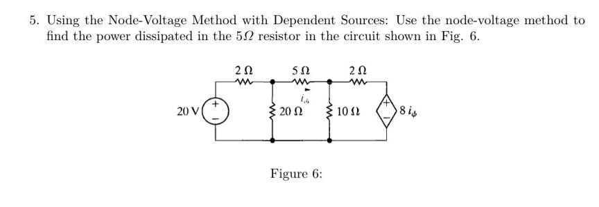 Solved 5 Using The Node Voltage Method With Dependent 4898
