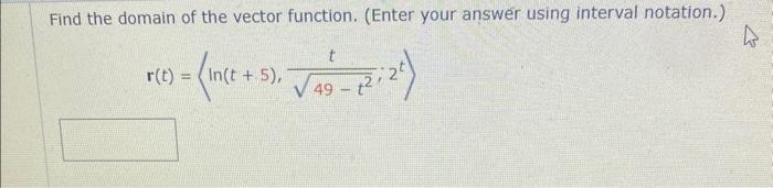 Solved Find the domain of the vector function. (Enter your | Chegg.com