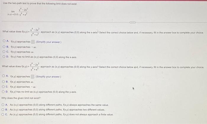 Solved Use the two-path test to prove that the following | Chegg.com