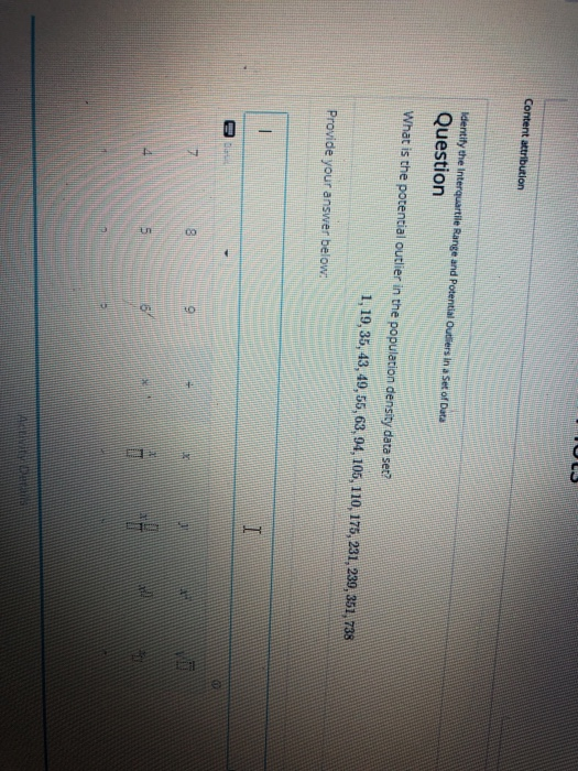 Solved Content attribution Identify the Interquartile Range | Chegg.com