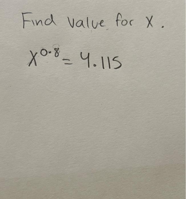 Solved Find value for x. x0.8=4.115 | Chegg.com