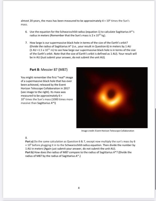 Solved Lab 13 - Black Holes Overview In this activity, you | Chegg.com