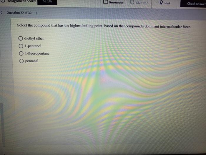 Solved Assignment Score: 58.1% Resources Ex Give Up? Hint | Chegg.com