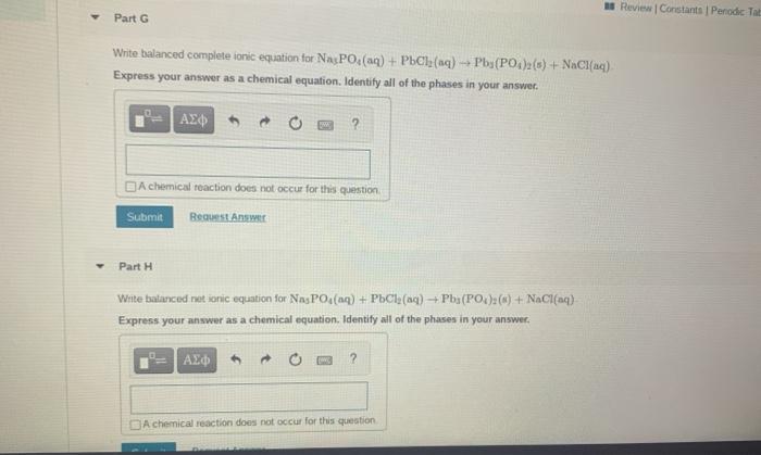 Solved a Review Constants Periodic Ta Part E Write balanced | Chegg.com