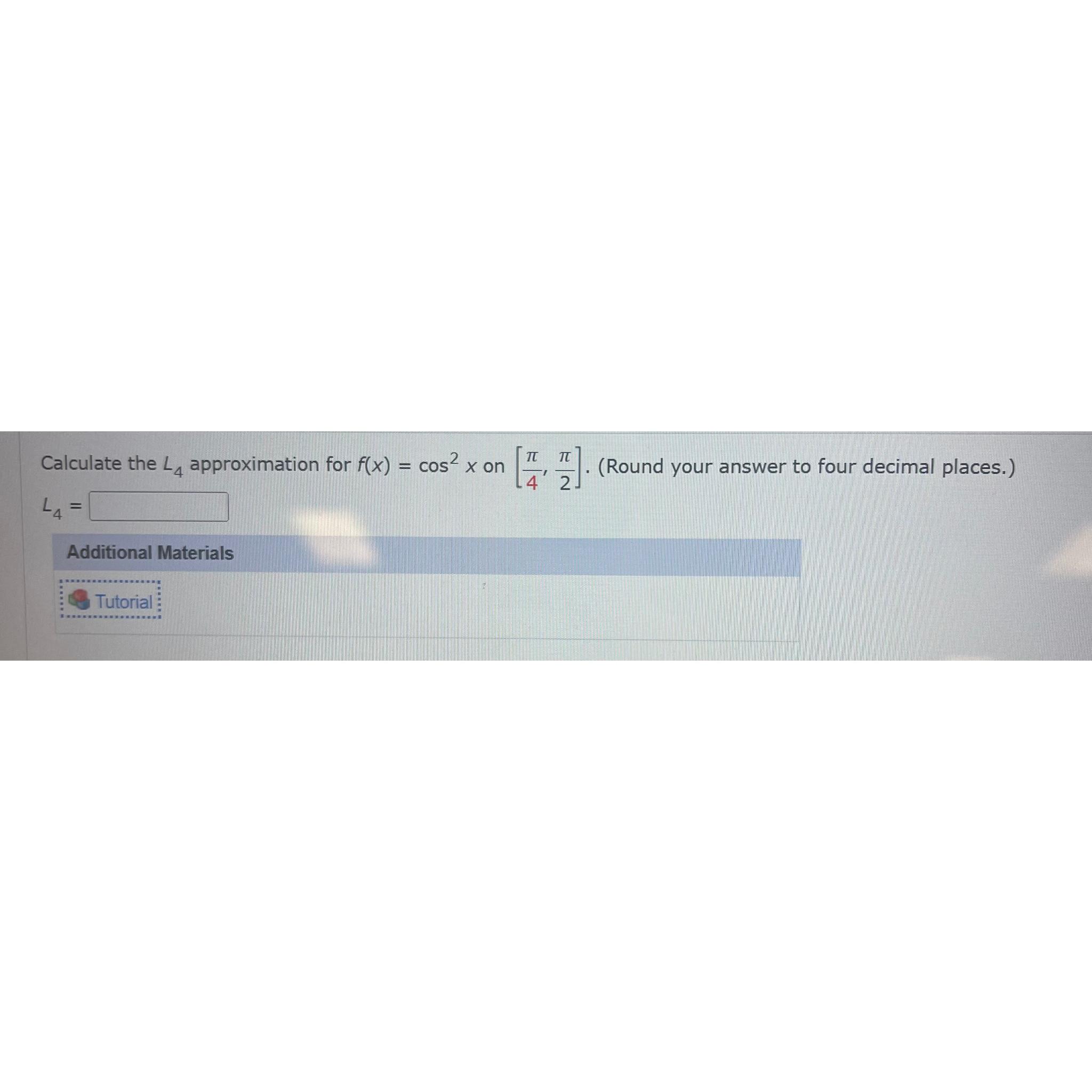 Solved Calculate The L4 ﻿approximation For F X Cos2x ﻿on