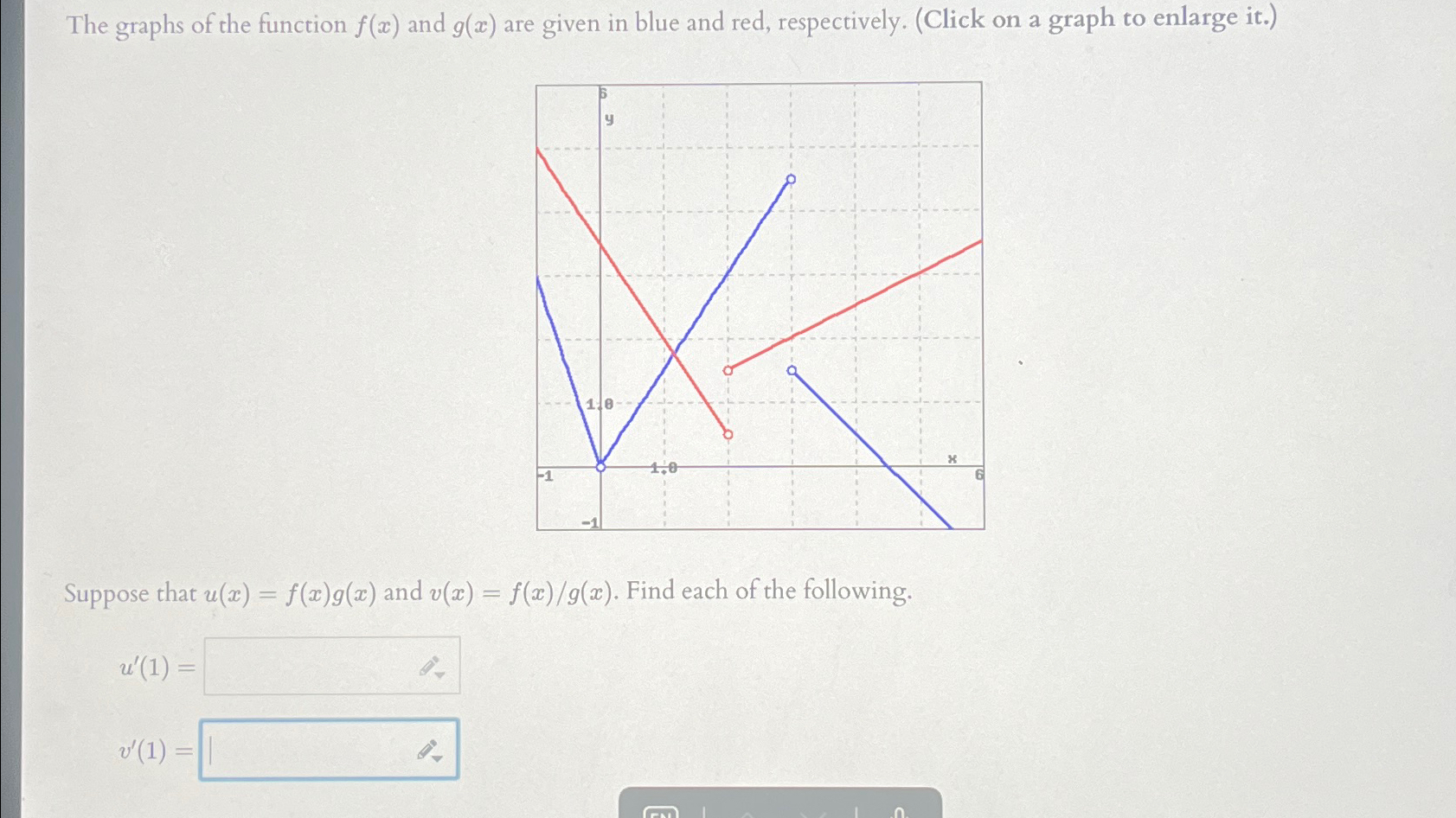 Solved The graphs of the function f(x) ﻿and g(x) ﻿are given | Chegg.com