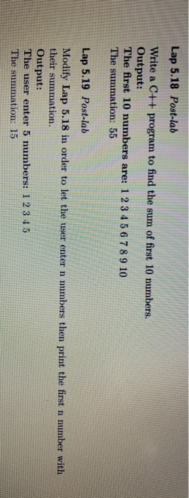 Solved Lap 5.18 Post-lab Write a C++ program to find the sum | Chegg.com