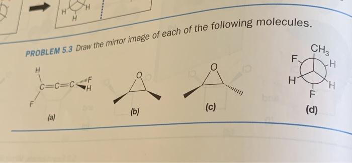 Solved CH3 PROBLEM 5.3 Draw the mirror image of each of the | Chegg.com