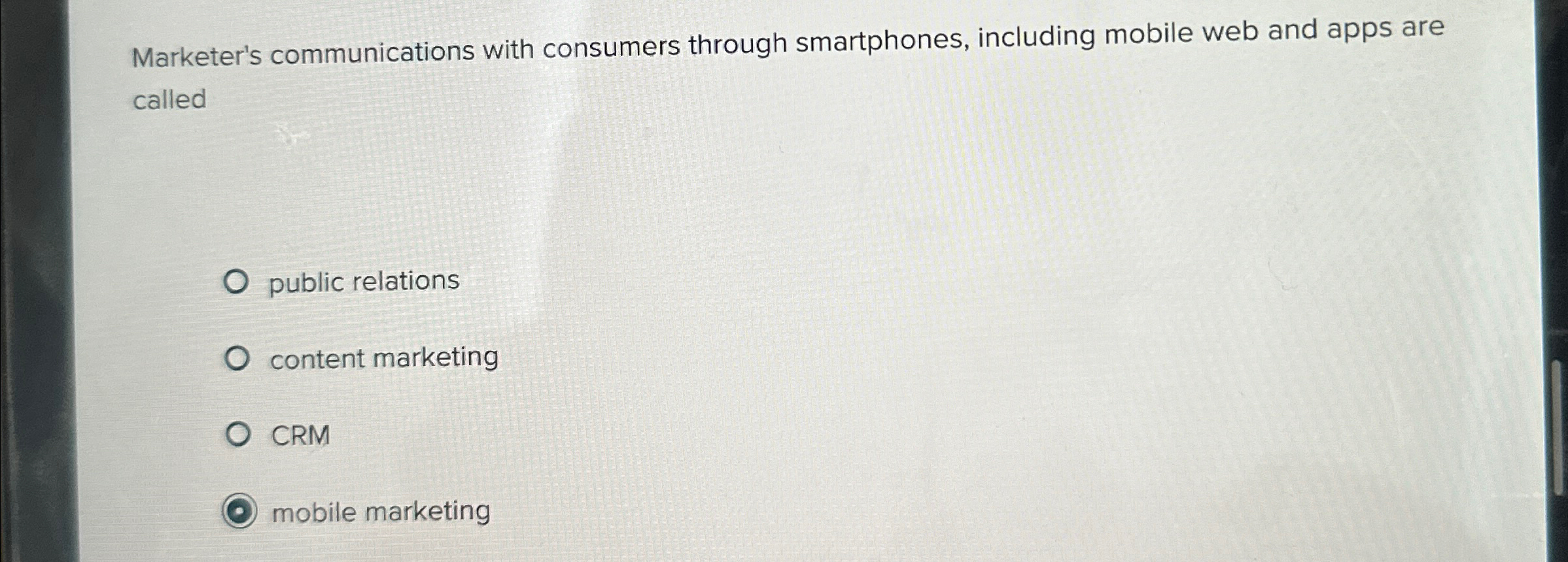 Solved Marketer's communications with consumers through | Chegg.com