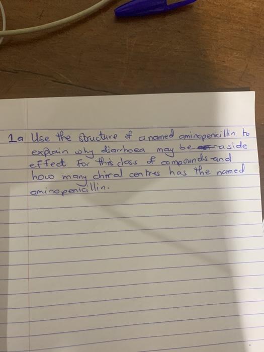 Solved la Use the structure of a named aminopenicillin to | Chegg.com