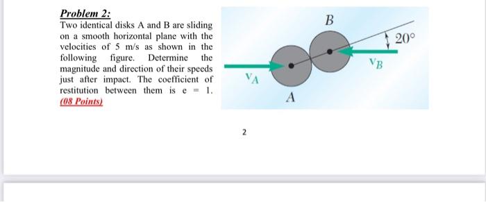 Solved B 200 Problem 2: Two identical disks A and B are | Chegg.com