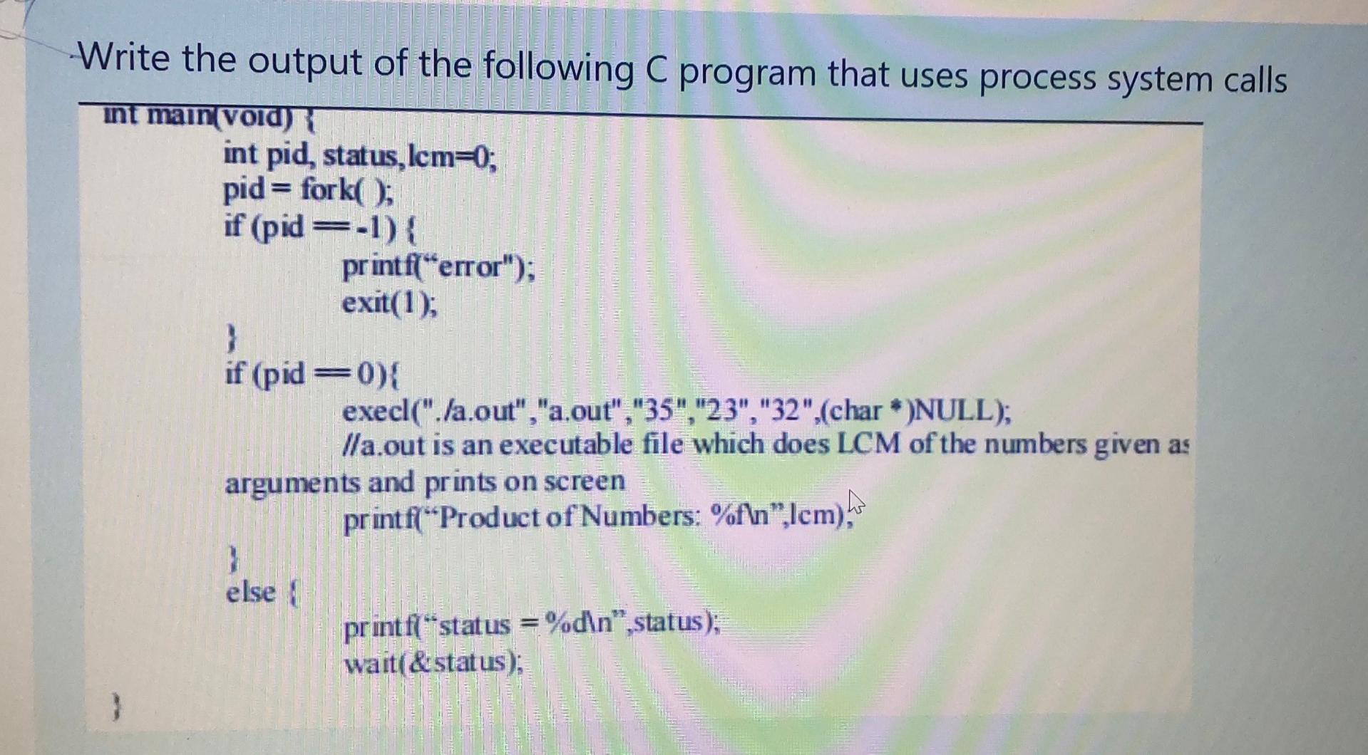 Solved Write the output of the following C program that uses | Chegg.com