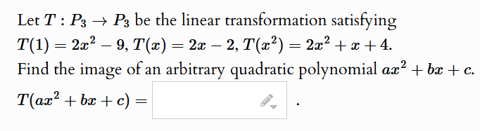 Solved Let T:P3→P3 ﻿be the linear transformation | Chegg.com