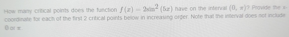 How many critical points does the function | Chegg.com