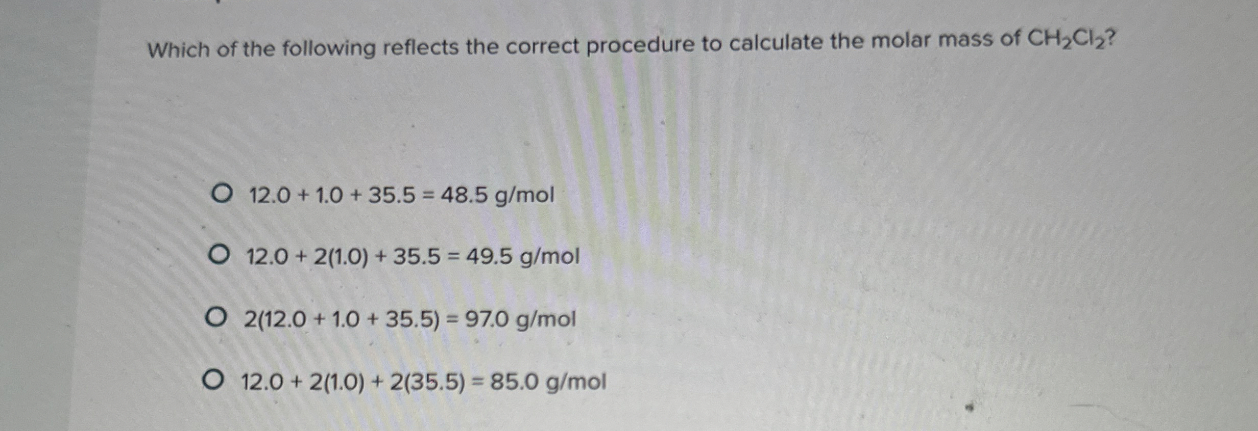 Solved Which of the following reflects the correct procedure | Chegg.com