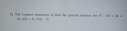 Solved Use Laplace transform to find the general solution | Chegg.com