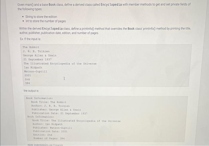 Solved Given maind and a base Book class, define a derived | Chegg.com
