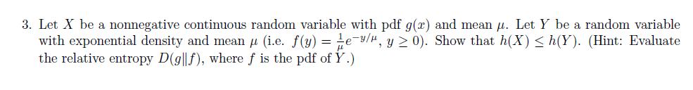 Solved Let x ﻿be a nonnegative continuous random variable | Chegg.com
