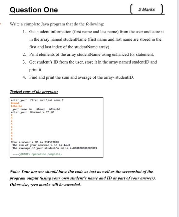 Solved Write a complete Java program that do the | Chegg.com