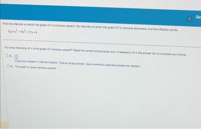 Solved Find the intervals on which the graph of fis concave | Chegg.com