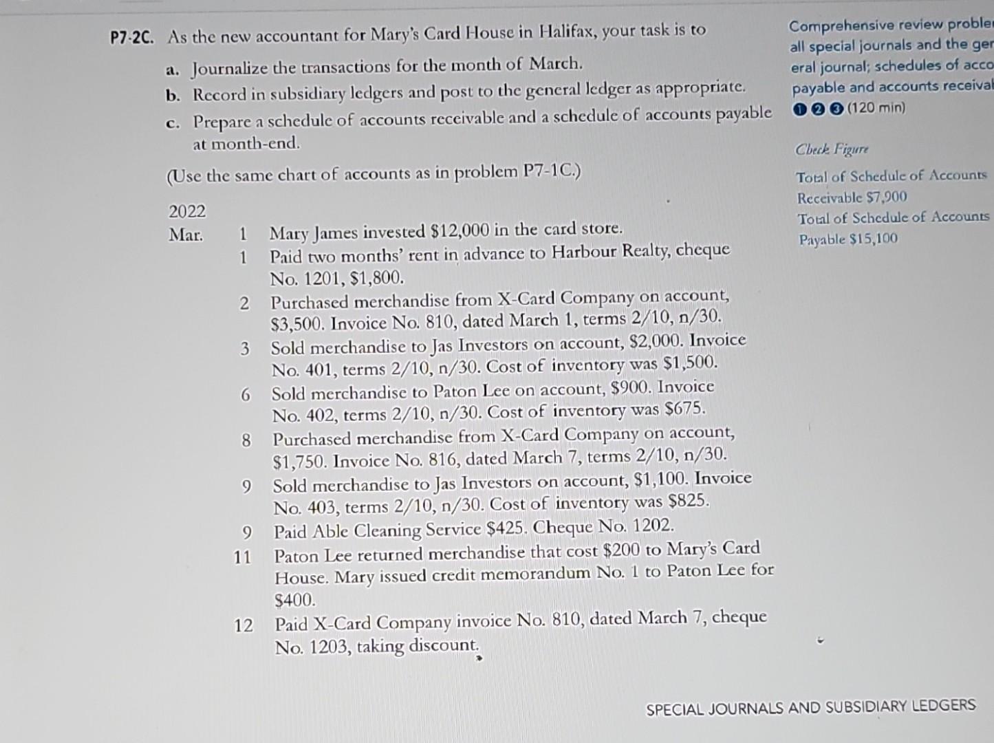 -2C. As the new accountant for Mary's Card House in | Chegg.com
