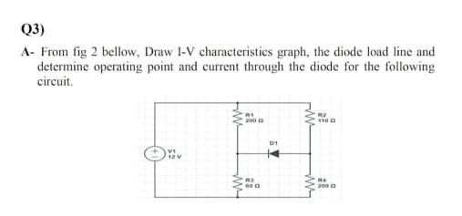 Solved Q3) A- From fig 2 bellow, Draw 1-V characteristics | Chegg.com