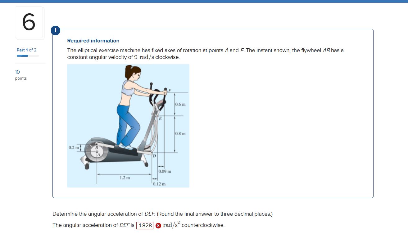 Solved Required information The elliptical exercise machine | Chegg.com