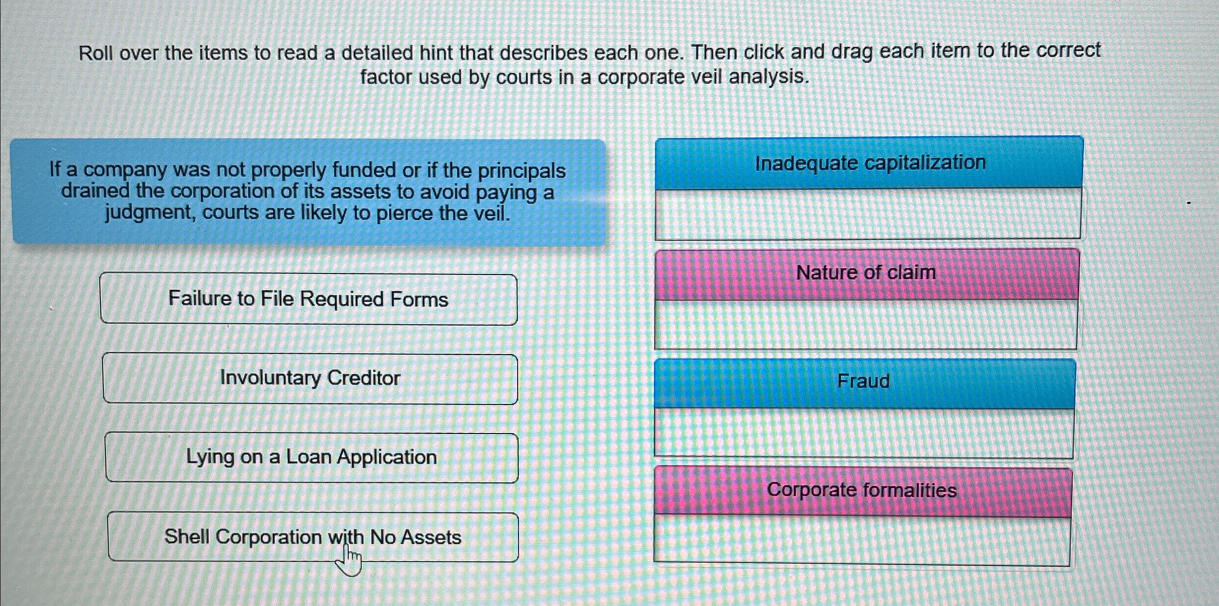 Solved Roll over the items to read a detailed hint that | Chegg.com