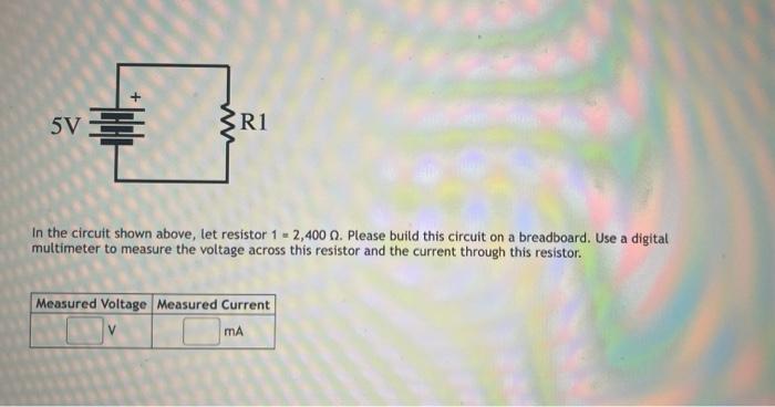 Solved In the circuit shown above, let resistor 1=2,400Ω. | Chegg.com