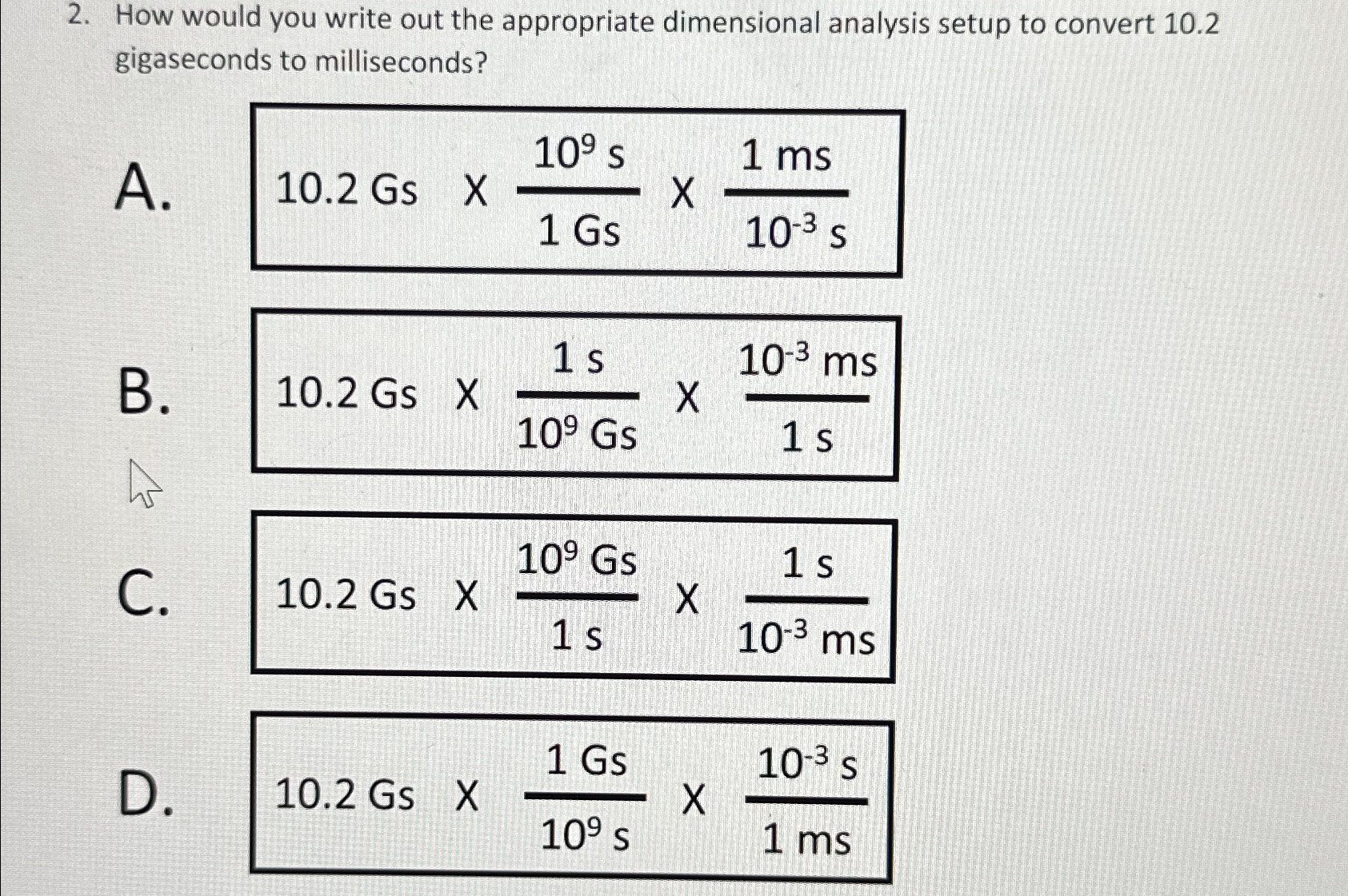 Solved How would you write out the appropriate dimensional | Chegg.com