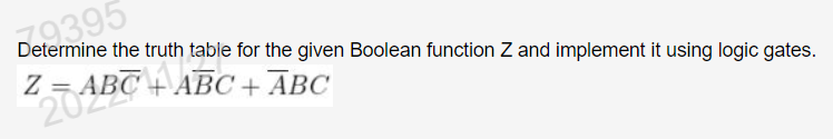 Solved Determine the truth table for the given Boolean | Chegg.com