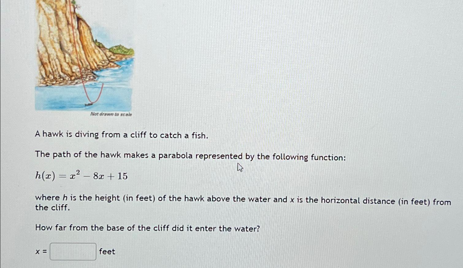Solved A hawk is diving from a cliff to catch a fish.The | Chegg.com